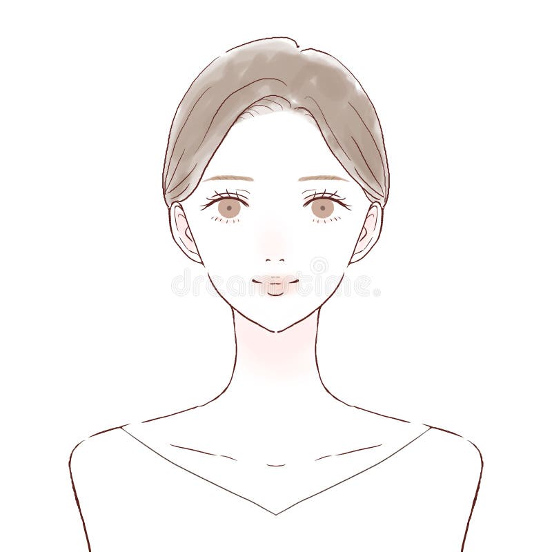 Women S Front and Bust-up. Skin Care Image Stock Vector - Illustration ...