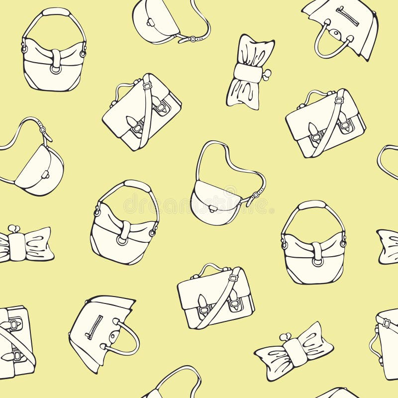 Women S Handbags Purses Seamless Background Pattern - Flat Style Vector ...
