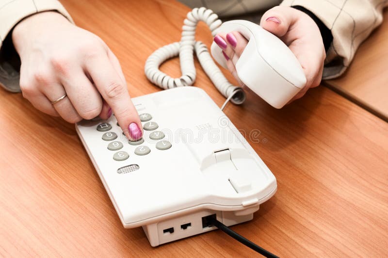 Women S Hands Dial a Telephone Number Stock Photo - Image of fingers ...