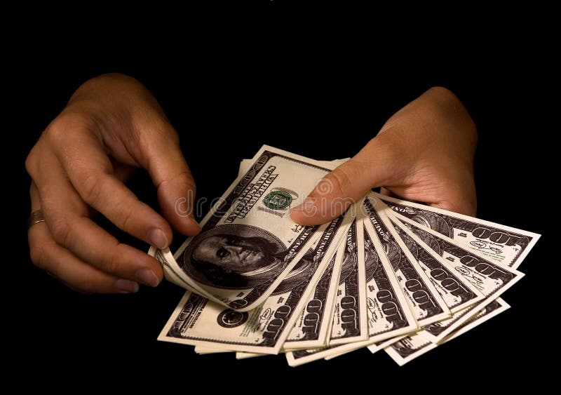 Women S Hands with Packs of Dollars Stock Image - Image of business ...