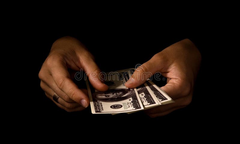 Women S Hands with Packs of Dollars Stock Image - Image of making ...