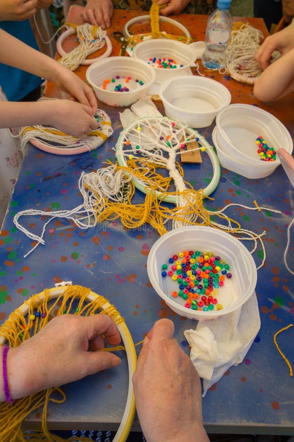 Women`s Hands in the Process Master Class on Needlework. Stock Image ...