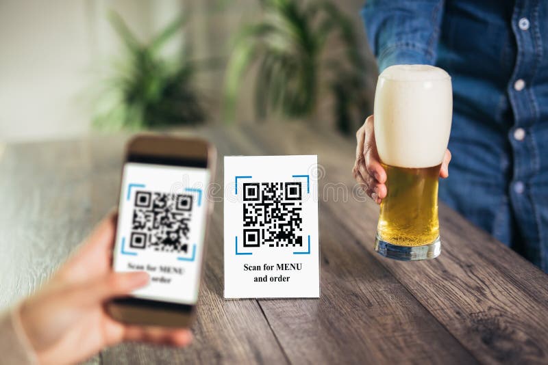 Scan To Get Discounts or Pay for Beer. Stock Image - Image of payment ...