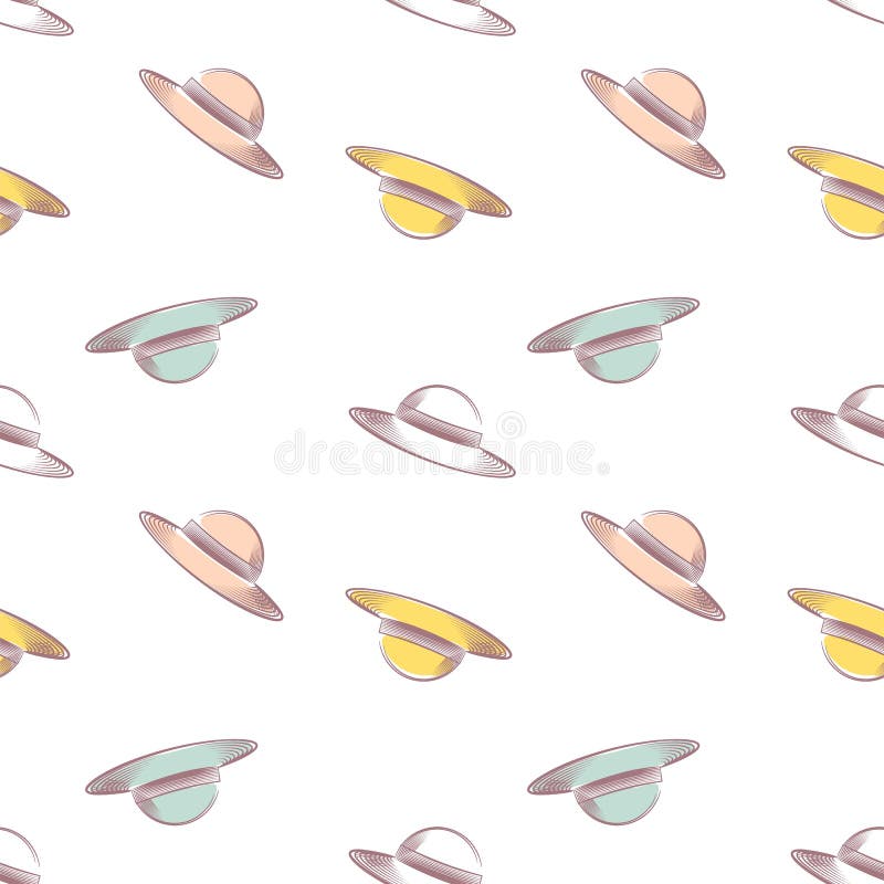 Women`s Hats. Seamless Pattern Vector Stock Vector - Illustration of ...
