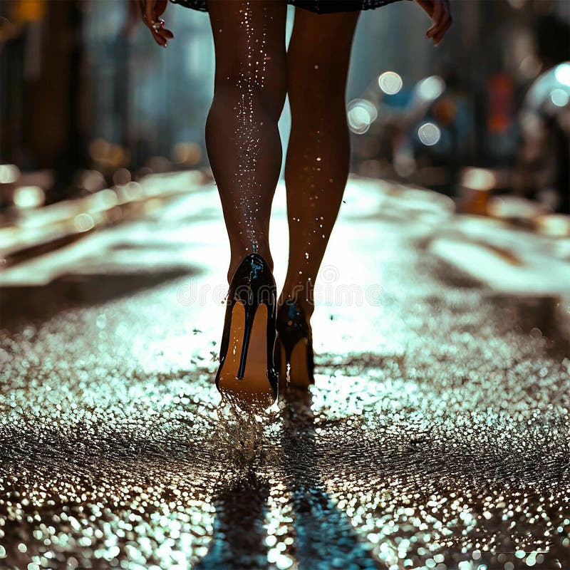 Women S Legs Walking on Asphalt Stock Illustration - Illustration of ...