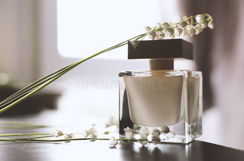 Perfume and Lilies of the Valley Stock Image - Image of natural, gift ...