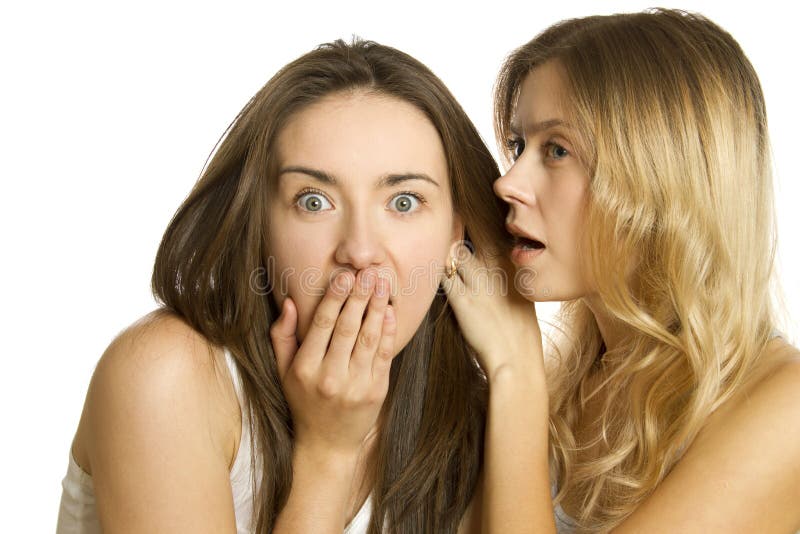 Two Beautiful Women Telling Secret Stock Image - Image of chat, closeup ...
