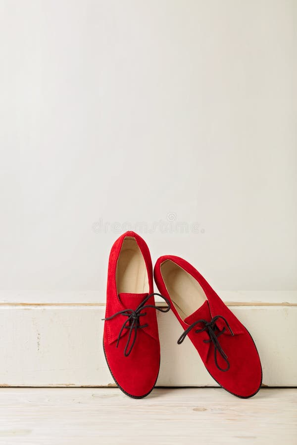 Women`s Shoes Oxfords Red Color. Stock Photo - Image of beauty, foot ...