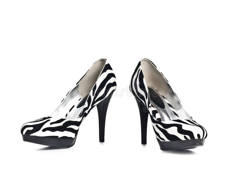 Zebra High Heel Shoes, stock image. Image of human, straps - 29301919