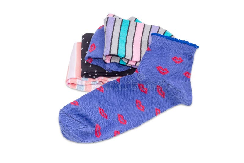 Women`s Sock Against of the Stack of Other Socks Stock Image - Image of ...