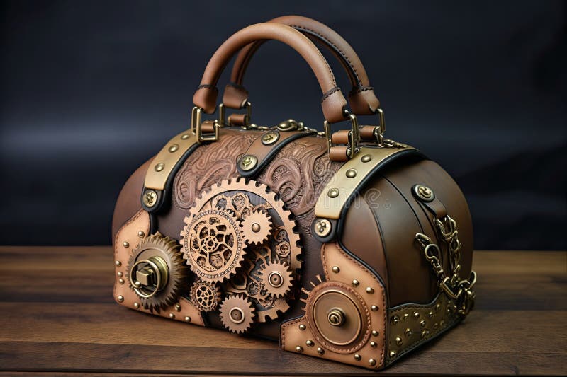 Women S Steampunk Handbag Gray Background. Generative AI Stock ...