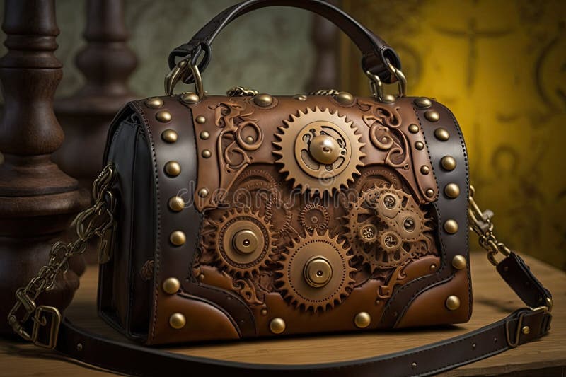Women S Steampunk Style Bag with Gears. Generative AI Stock ...