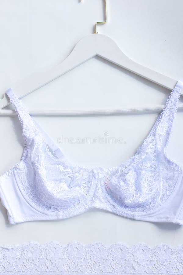 Women S White Bra without Lining and Foam Rubber. Stock Image - Image ...