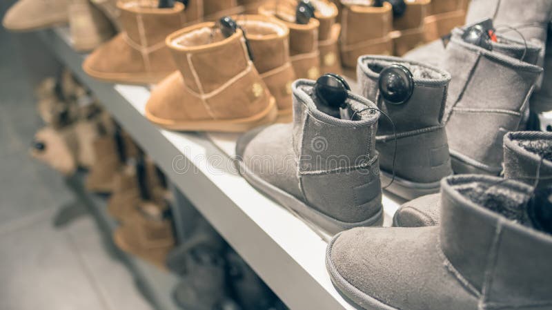 Women`s Winter Boots in the Store Stock Photo - Image of handbag ...