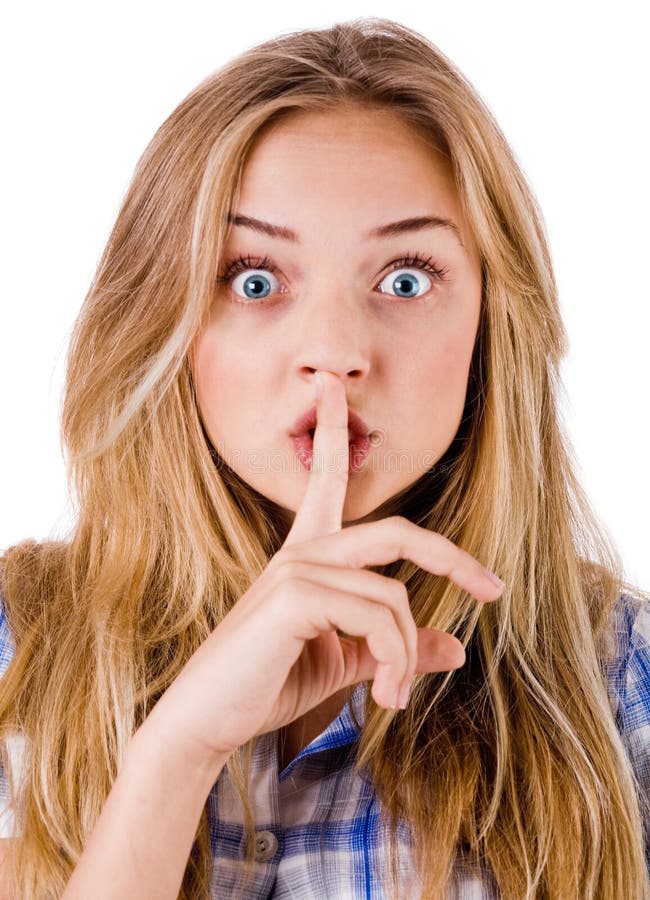 Women Says Ssshhh To Maintain Silence Stock Photo - Image of mouth ...