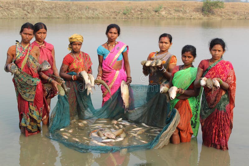 Women of Self Help Group with Fish in Hand Editorial Image - Image of ...