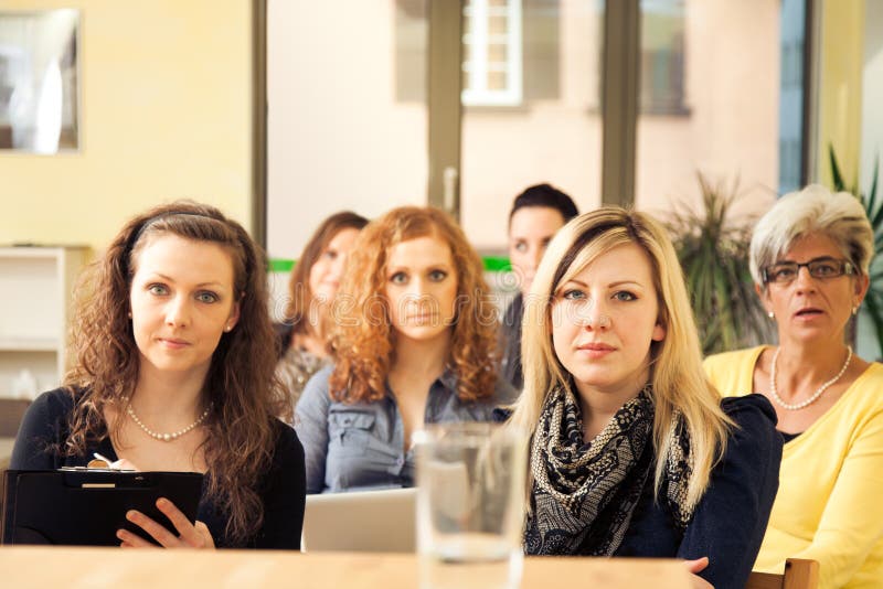 Woman at a seminar stock photo. Image of conference, partnership - 3510794