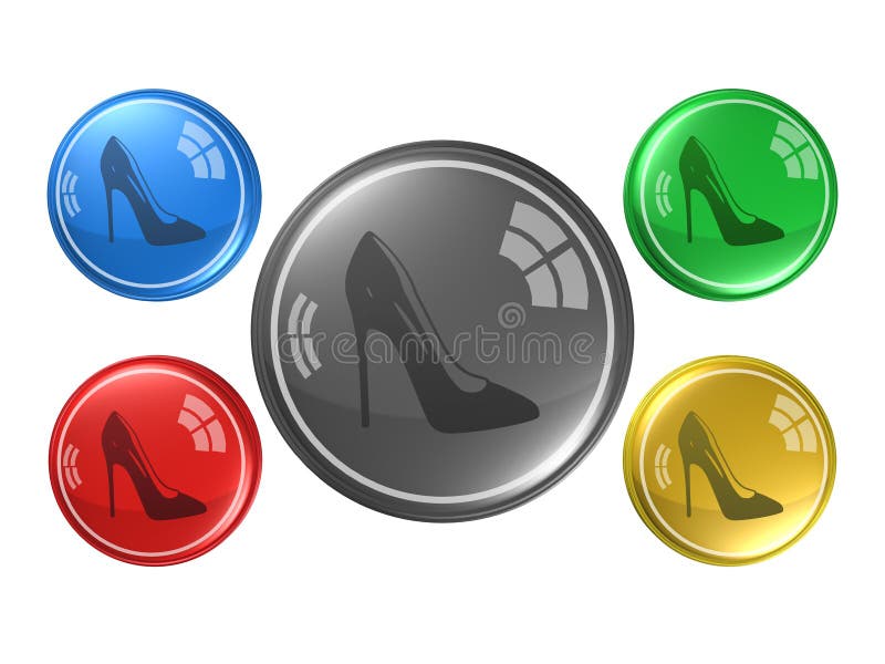Women Shoes , Button, 3d Illustration Stock Illustration - Illustration ...