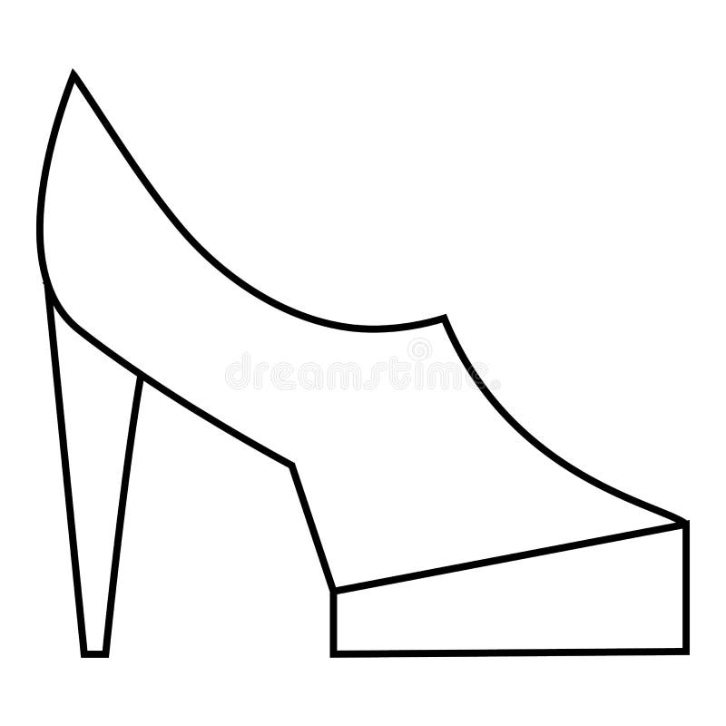 Women Shoes on Platform Icon, Outline Style Stock Vector - Illustration ...