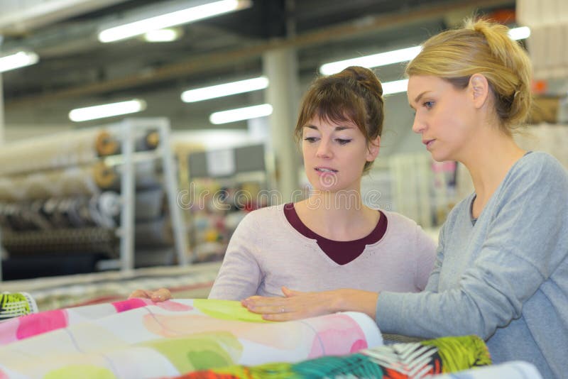 Women Shopping for Material Stock Photo - Image of retail, project ...