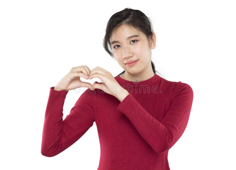 Women Show Pose Love Symbol Stock Image - Image of like, concern: 209068859