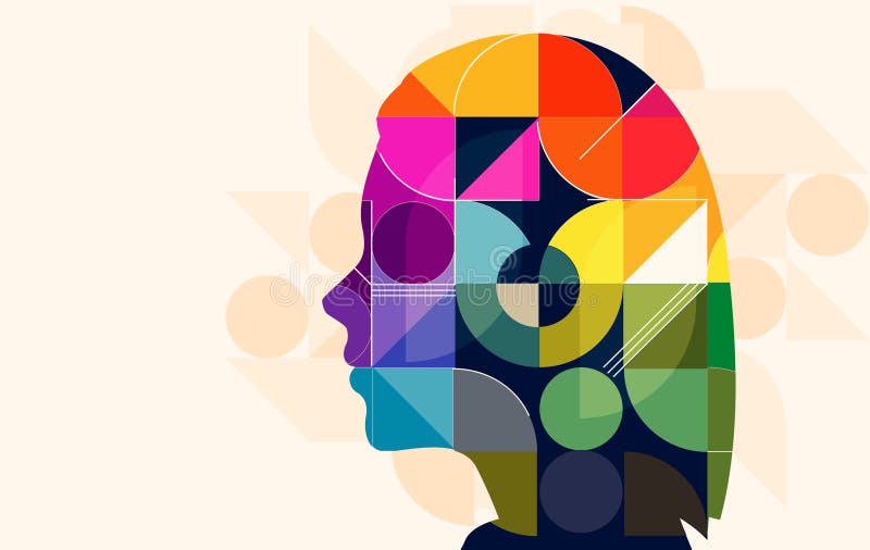 Women Silhouette Made from Geometric Shapes Stock Vector - Illustration ...