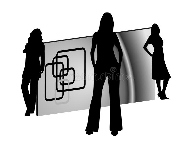Women Silhouettes and Business Card. Logo Stock Vector - Illustration ...