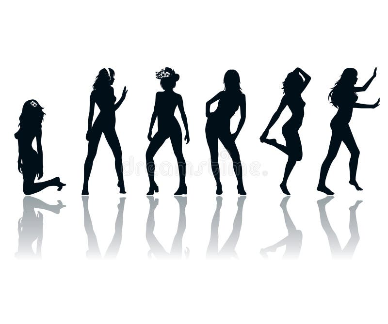 Women Silhoutte stock vector. Illustration of woman, beauty - 9292897