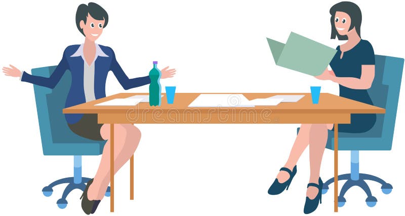 Women Sit at Table and Communicate. Colleagues Spend Time Together ...