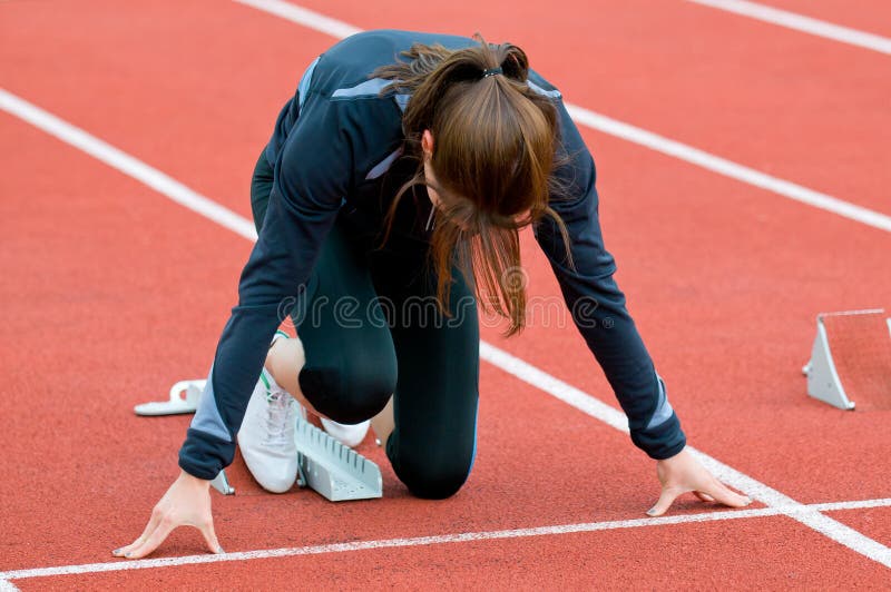 Women in the Starting Block Stock Image - Image of basket, block: 20227747