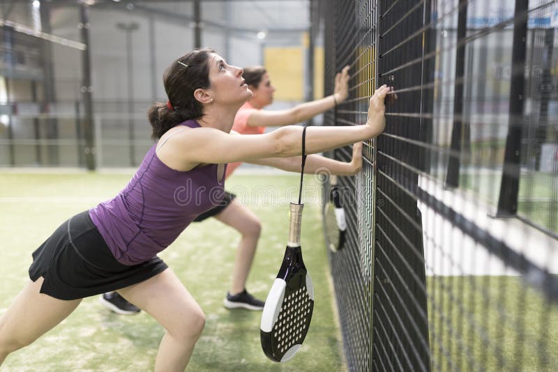 Warming before Paddle Tennis Match Stock Image - Image of ball, play ...