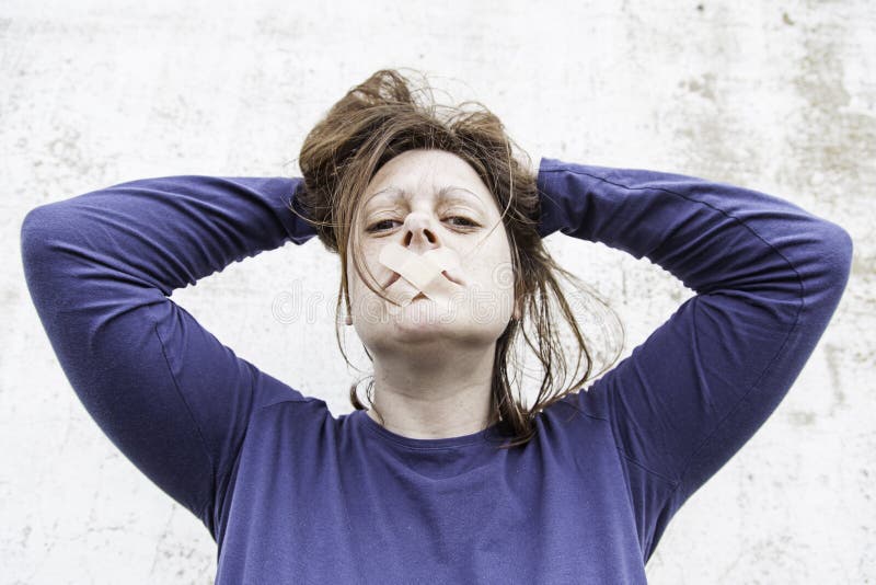 Women stuffy silence stock photo. Image of insanity, feeling - 52984384