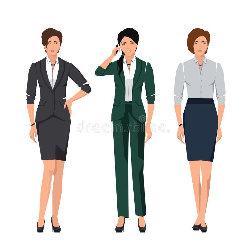 Women in suits for office. stock vector. Illustration of boss - 73947123
