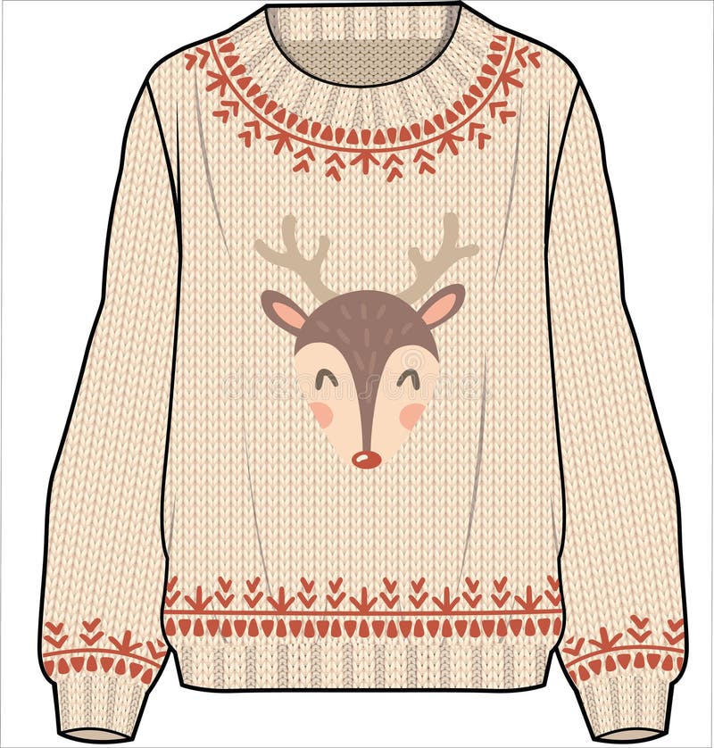 Girls and Women Winter Wear Cardigan Knit Sweater Stock Vector ...