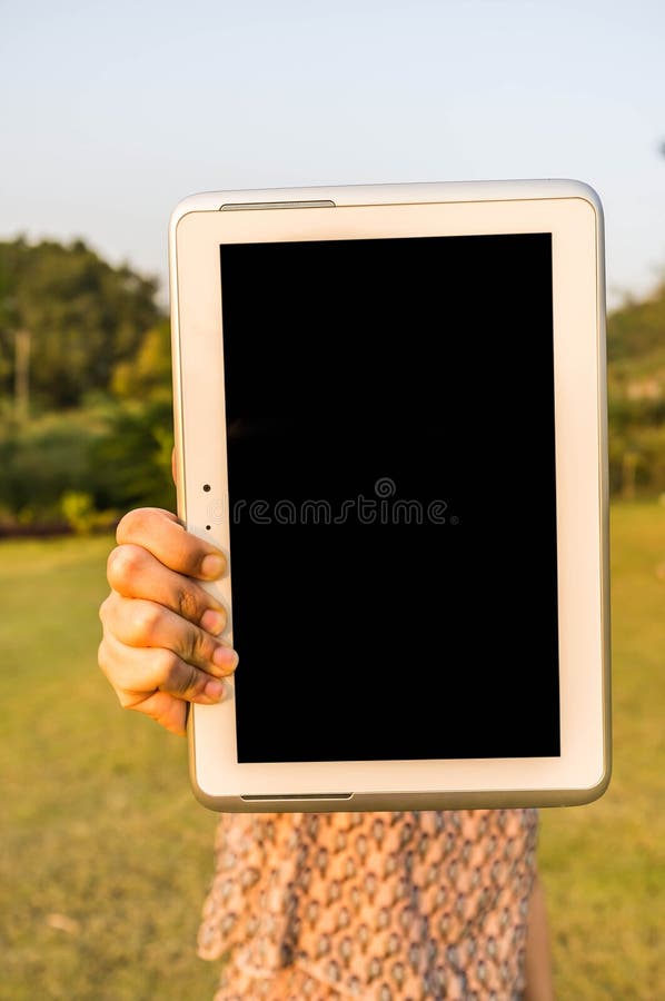 Women with Tablet in Hand stock photo. Image of mobile - 39115656