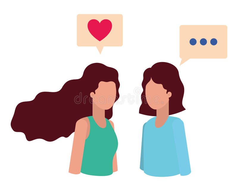 Women Talking Avatars Characters Stock Vector - Illustration of flat ...