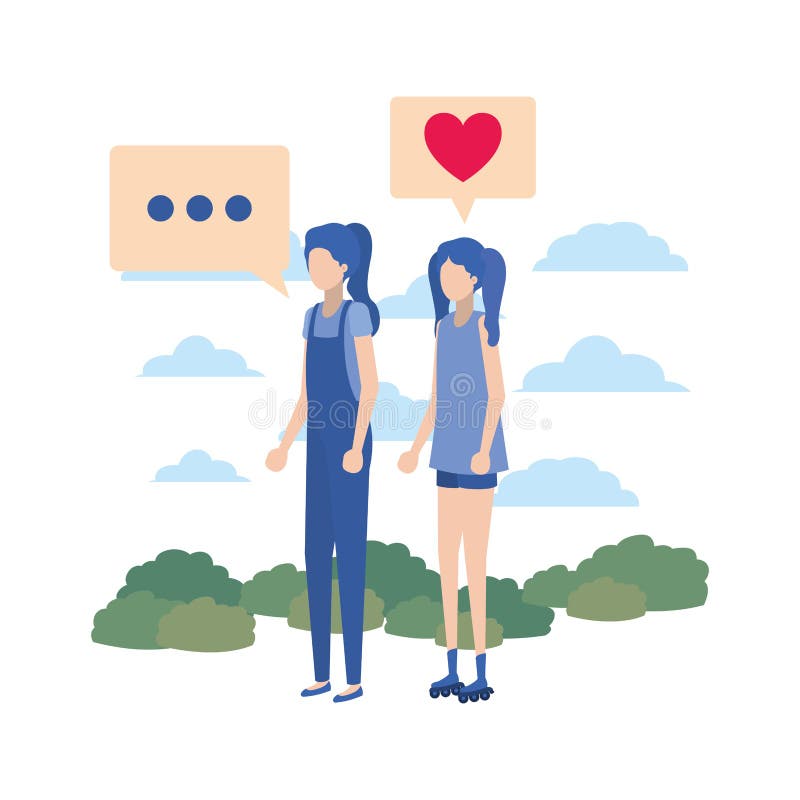 Women Talking Avatars Characters Stock Vector - Illustration of flat ...