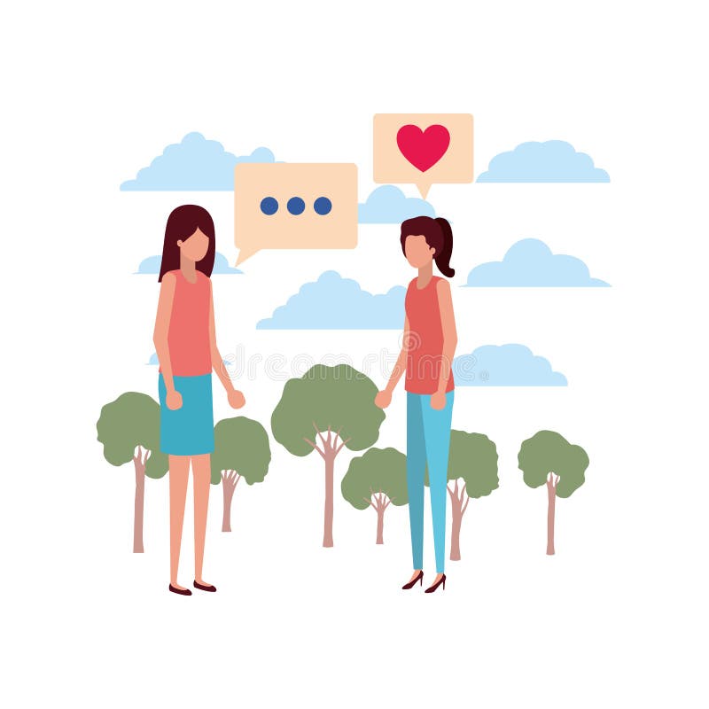 Women Talking Avatars Characters Stock Vector - Illustration of flat ...