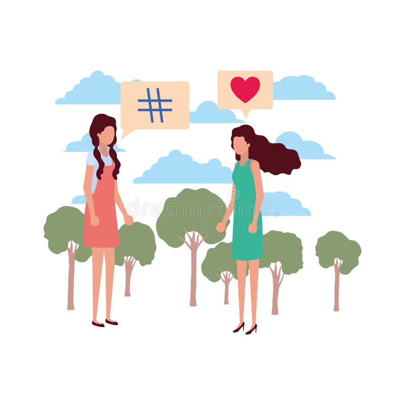 Women Talking Avatars Characters Stock Vector - Illustration of flat ...