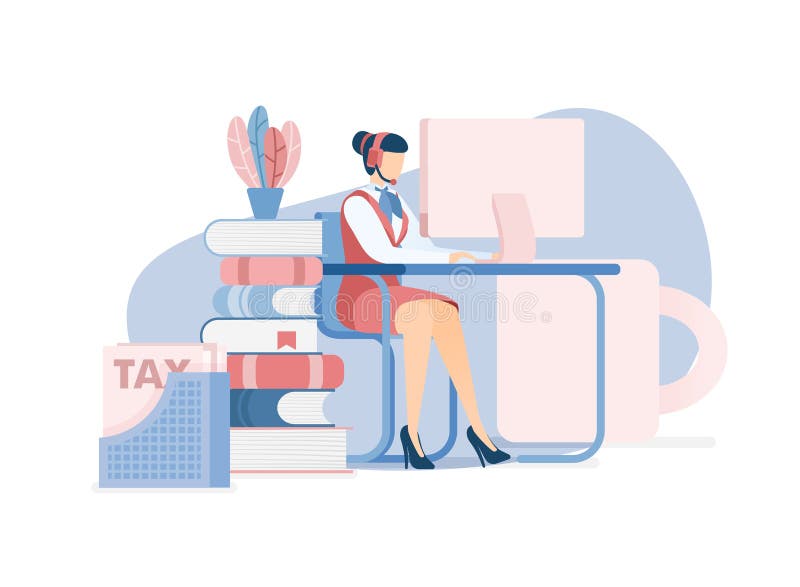 Women Technical Support Working at Desk. Concept of Ideas from Advice ...