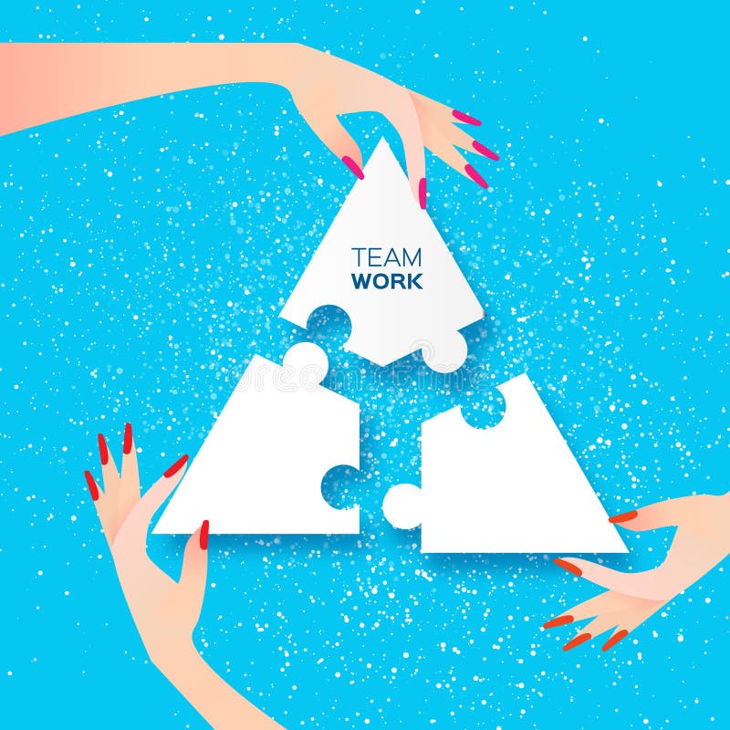 Women Together Team Work. Business People. Jigsaw Puzzle Stock Vector ...