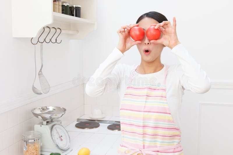 Women with tomato stock photo. Image of fresh, cooking - 24527982
