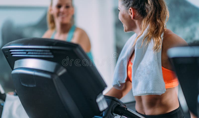 Women on Treadmill stock image. Image of treadmill, active - 205532545