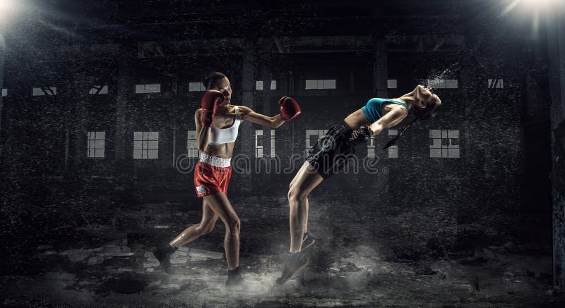 Women Ultimate Fighting . Mixed Media Stock Photo - Image of fighting ...