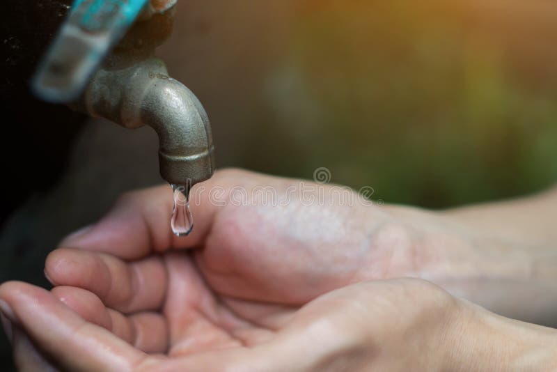 Women Use Hand the Water Frame To Drink. Stock Photo - Image of consume ...