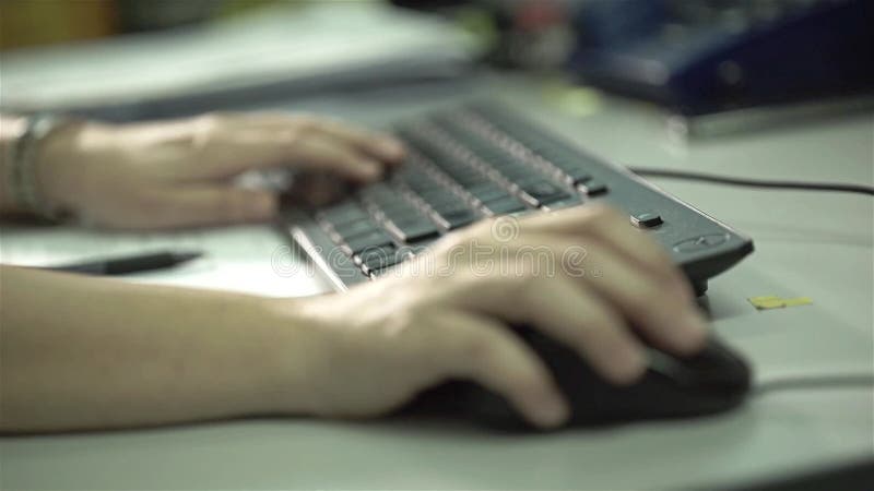 Women Using a Black Mouse - Close Up - Side Angle Stock Video - Video ...