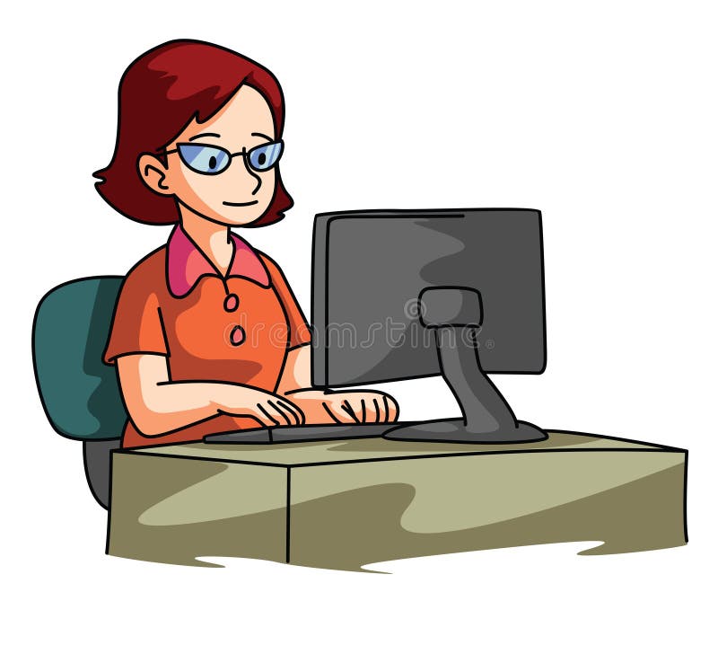 Women Typing Stock Illustrations – 1,201 Women Typing Stock ...