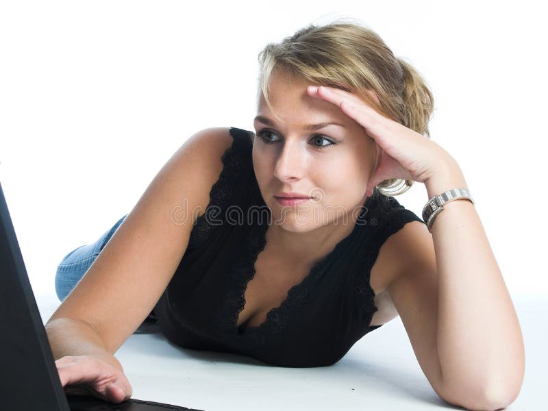 Women Using Laptop Computer Stock Image - Image of girl, female: 1235983