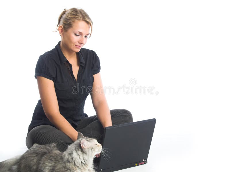 Women Using Laptop Computer Stock Image - Image of adult, furniture ...