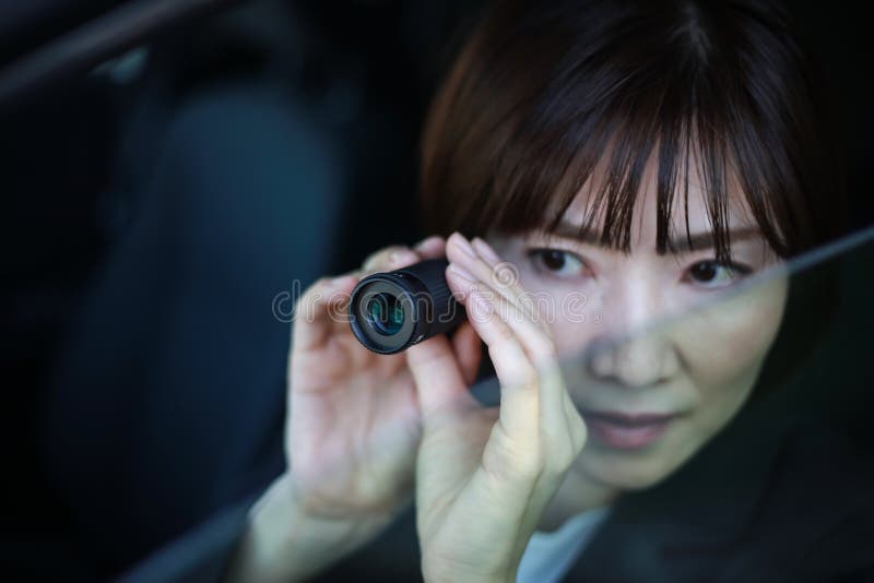Women using monoculars stock image. Image of work, secret - 245215111